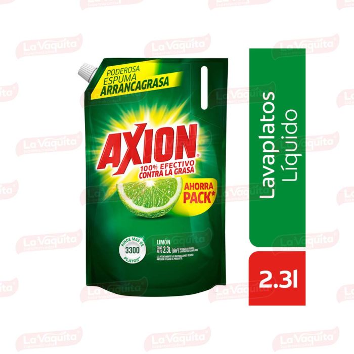 Lavaplatos Líquido Axión Arrancagrasa Aroma Limón Doypack x 2300ml - La Vaquita