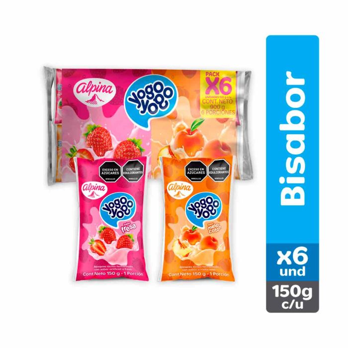 Alimento Lácteo Yogo Yogo Surtido En Bolsa x 150ml x 6 Unidades - La ...