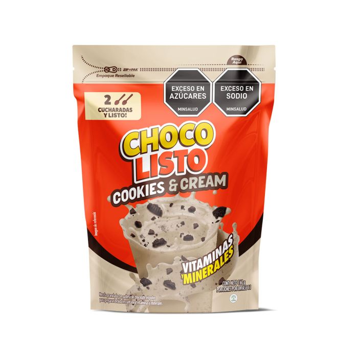 Chocolisto En Polvo Con Vitaminas Y Minerales Cookies & Cream Doypack X ...