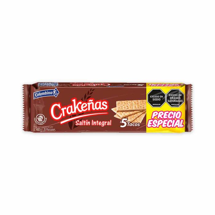 Galletas Crakeñas Colombina Saltín Integral x 480gr x 5 Tacos Precio ...