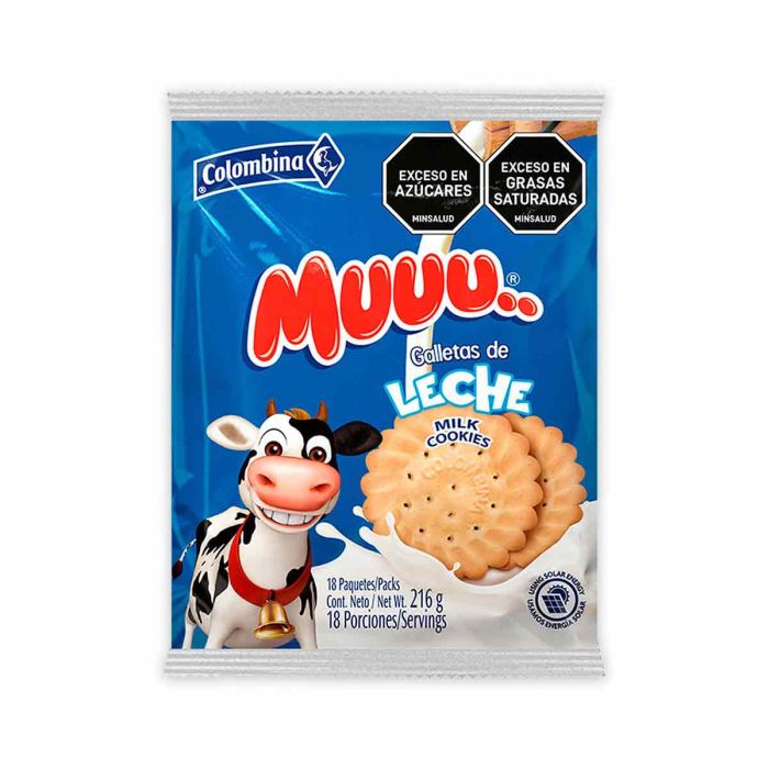 Galletas De Leche Muuu.. Colombina x 216gr x 18 Paquetes - La Vaquita