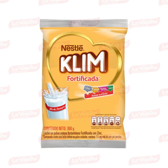 Leche En Polvo Klim Fortificada Instantánea x 360gr - La Vaquita