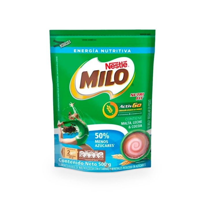Milo Nestlé Active-Go Nutri Fit Menos Azúcar Doypack x 500gr - La Vaquita