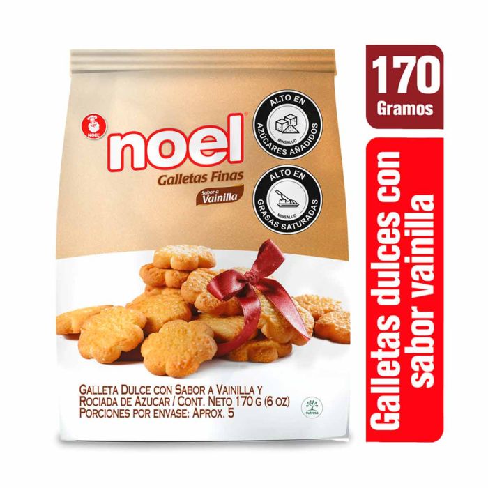 Galletas Finas Noel Dulces Con Sabor A Vainilla Bolsa x 170gr - La Vaquita