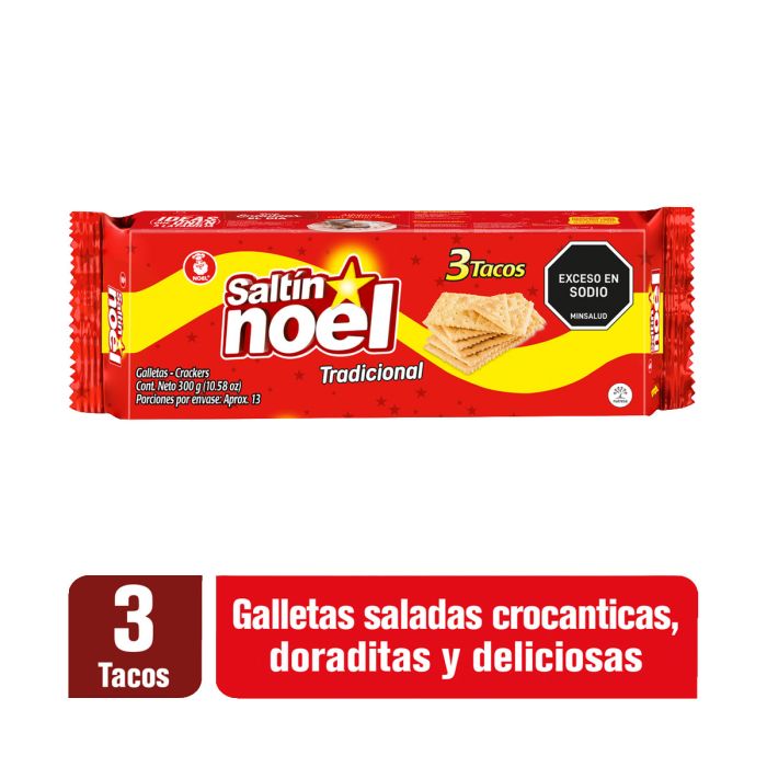 Galletas Saltín Noel Tradicional x 300gr x 3 Tacos - La Vaquita