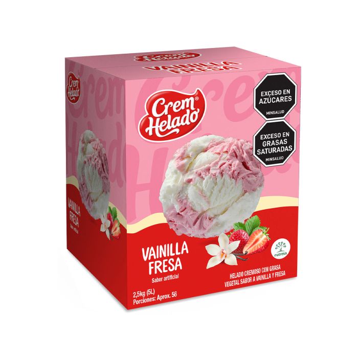 Helado Crem Helado Cremoso Vainilla Y Fresa Caja X 2500gr - La Vaquita
