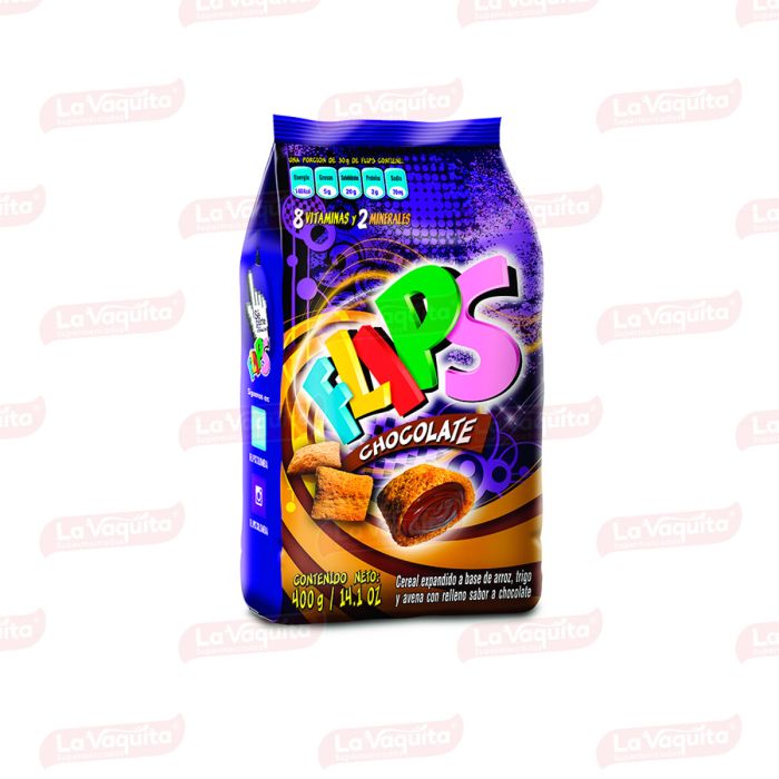 Cereal Flips De Chocolate Bolsa x 400gr - La Vaquita