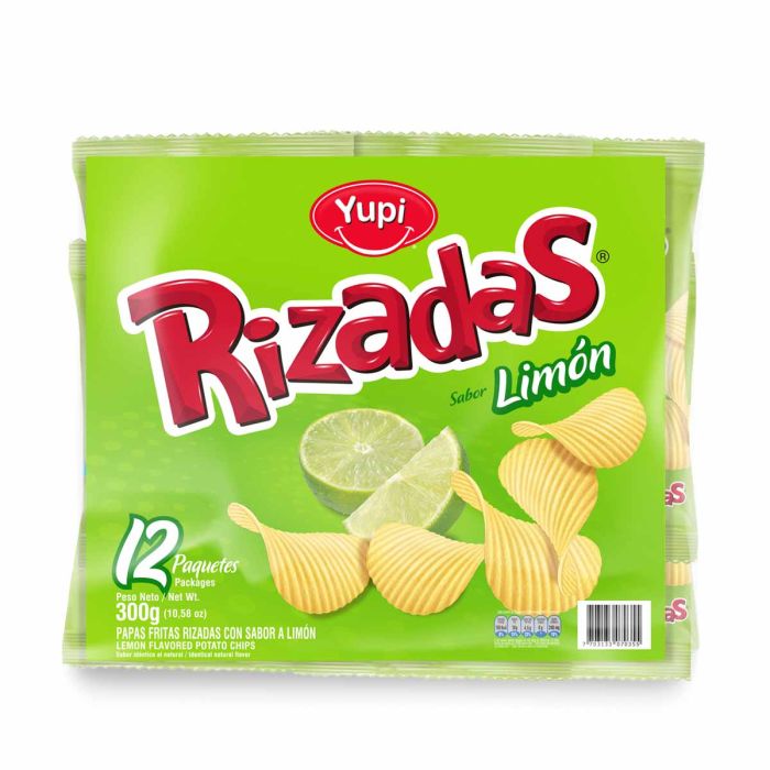 Papas Rizadas Sabor A Limón x 300gr x 12 Unidades - La Vaquita