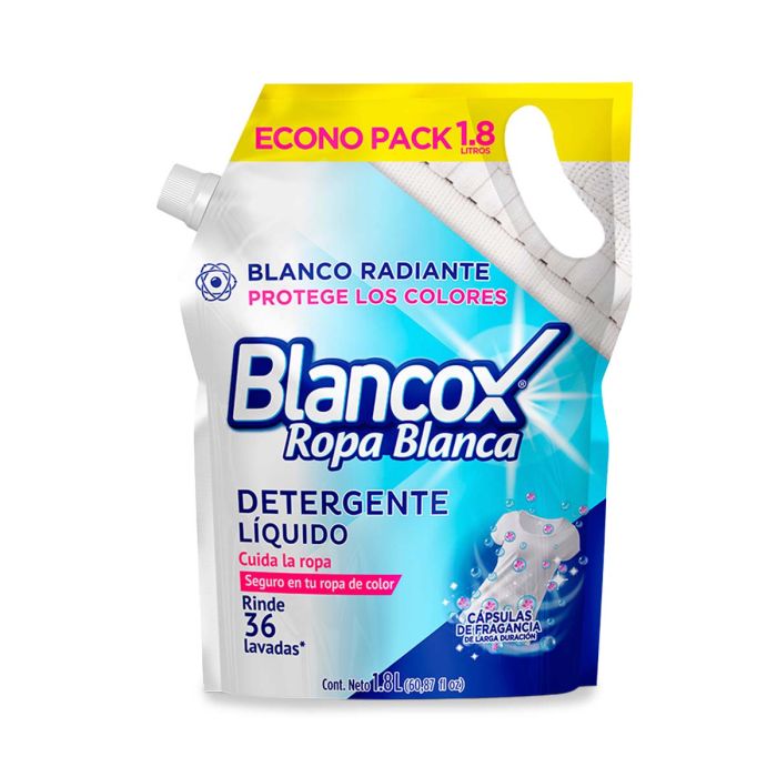Detergente Líquido Blancox Prendas Blancas Sin Cloro Doypack x 1800ml ...