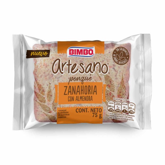 Ponque Bimbo Artesano 75g Zanahoria/alme - La Vaquita