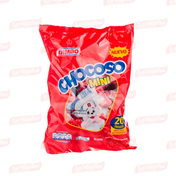 Chocoso Bimbo 400g 20u Mini - La Vaquita