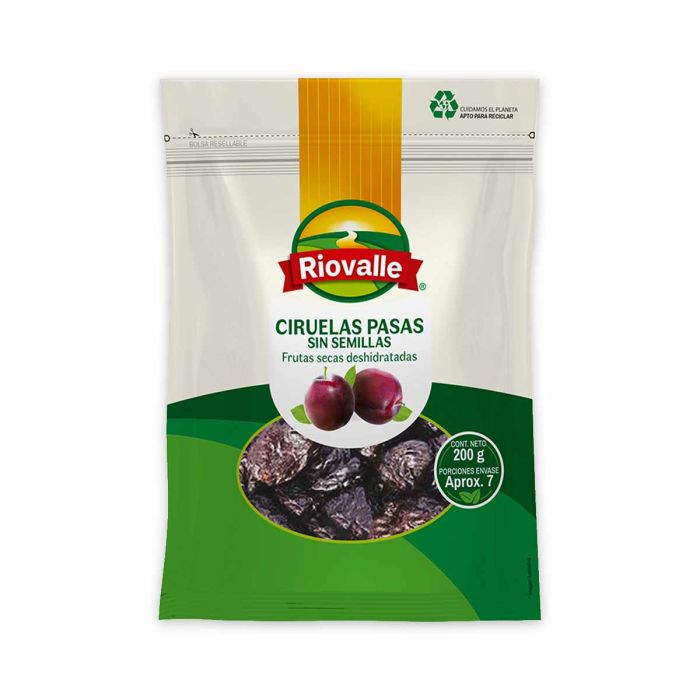 La Vaquita - Ciruelas Pasas Riovalle Sin Semilla Doypack x 200gr
