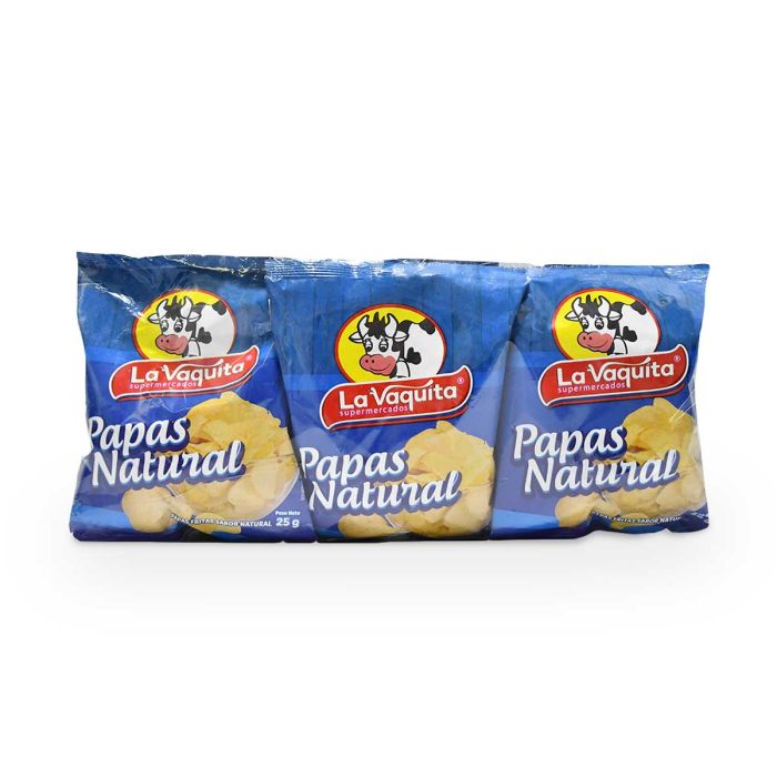 La Vaquita - Papas La Vaquita Sabor Natural x 150gr x 6 Unidades